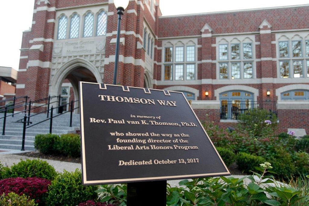 ‘Thomson Way’ dedicated in honor of beloved professor Rev. Paul van K ...